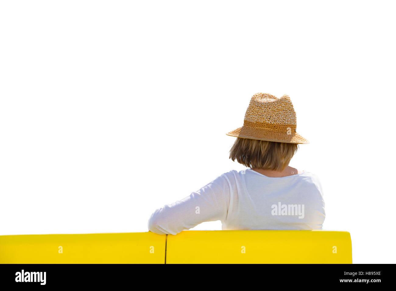 White bench free hi-res stock photography and images - Alamy