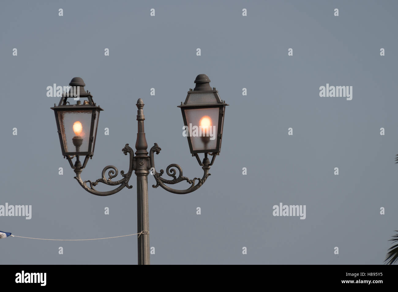 Vintage, old street lamp in classic style, made of cast iron and or ...