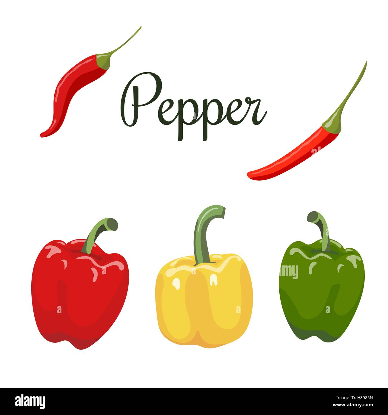 Harvest red hot peppers Stock Vector Images - Alamy