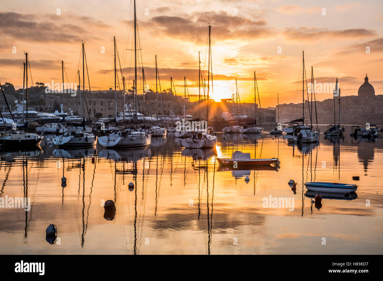 Sunrise over Valletta, Malta Stock Photo - Alamy