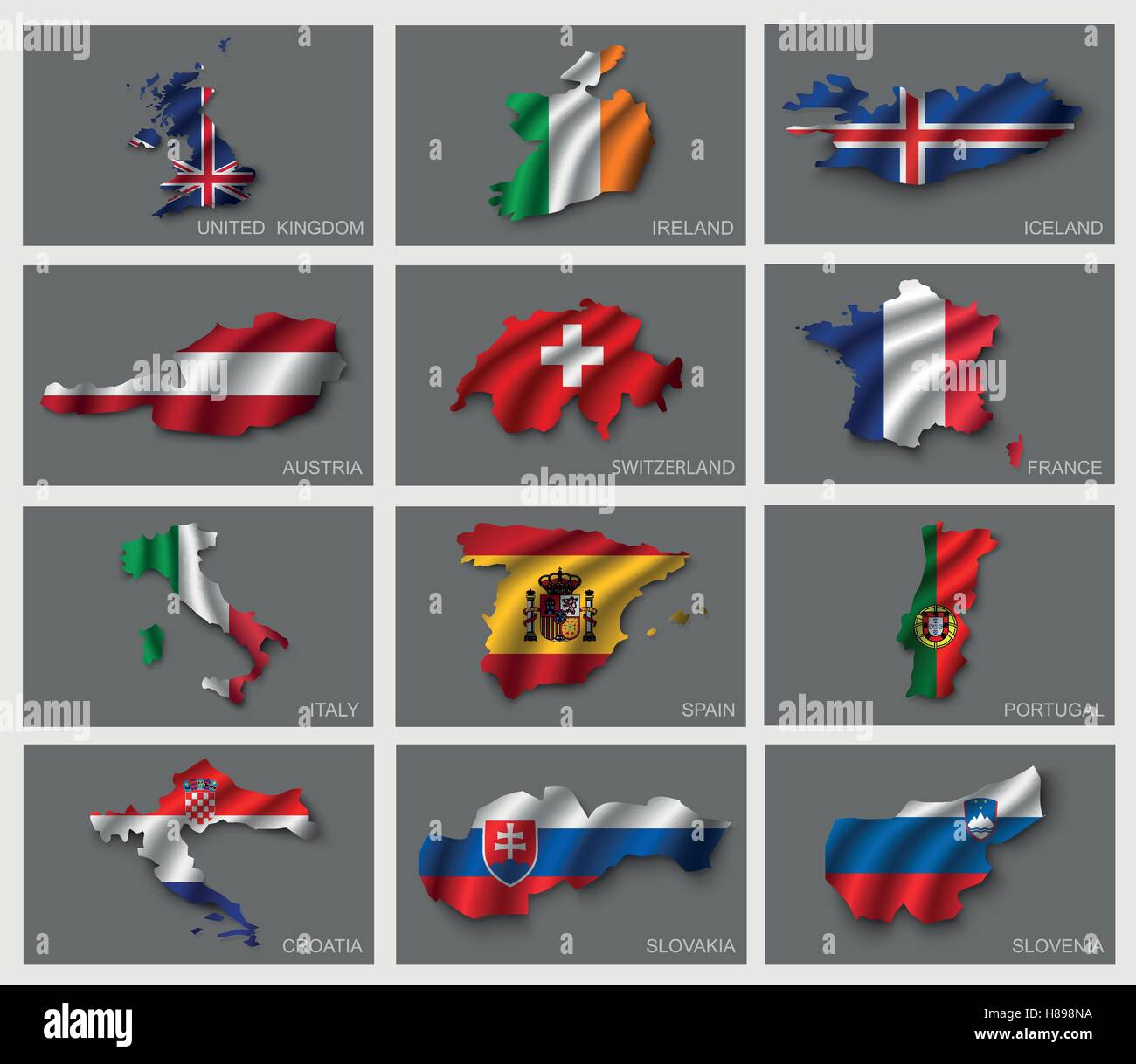 Illustrations of the world with flags and capitals Stock Vector Image ...