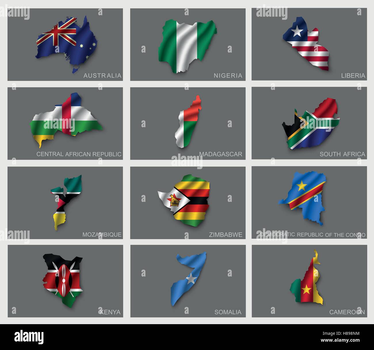 Illustrations of the world with flags and capitals Stock Vector Image ...