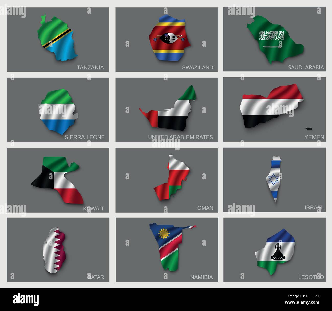 Illustrations of the world with flags and capitals Stock Vector Image ...