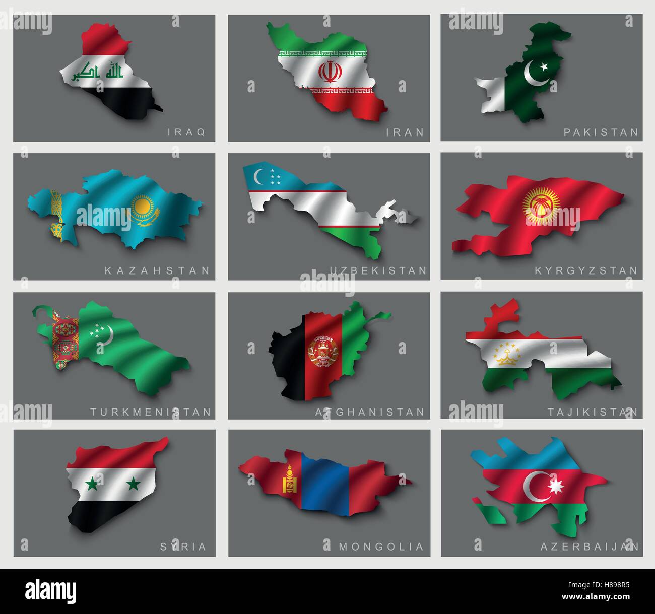 Illustrations of the world with flags and capitals Stock Vector Image ...