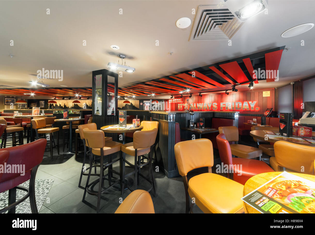 T.G.I's Friday in Moscow Palace of Youth. TGI Fridays is an american ...