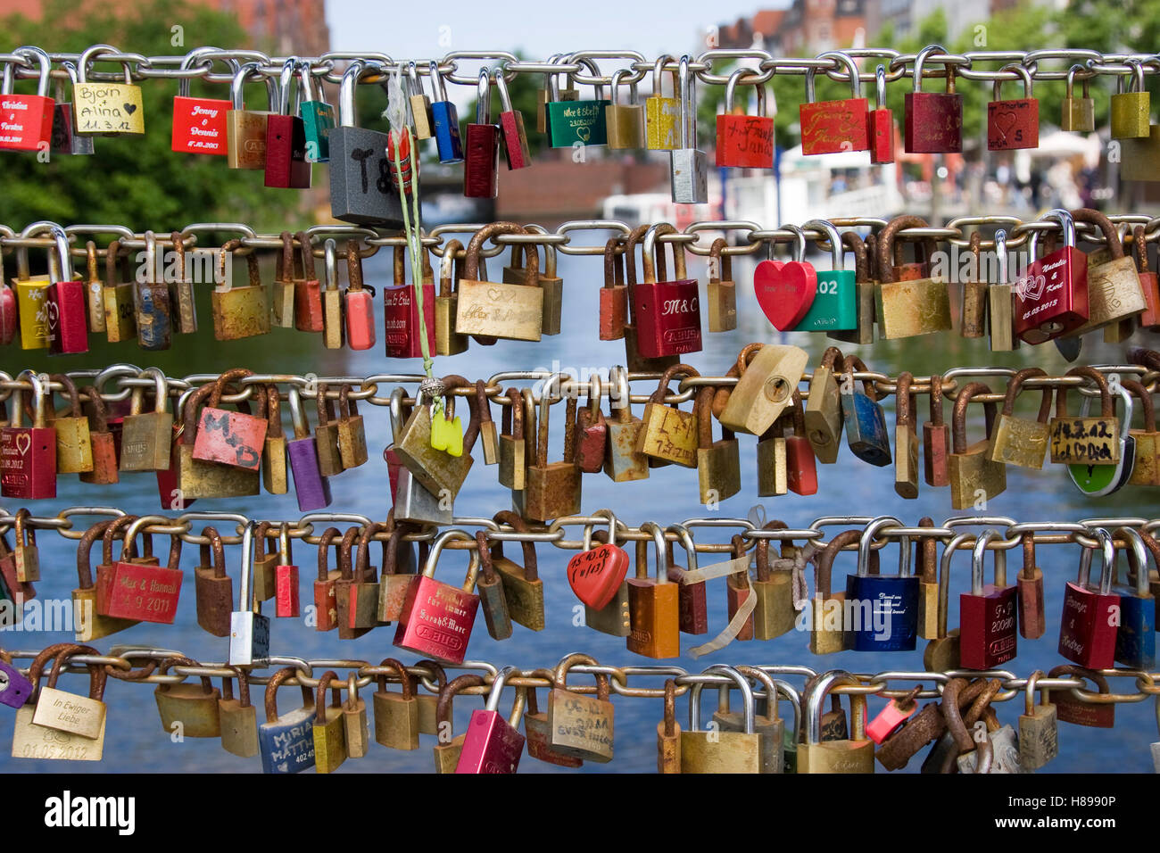 Love lock on bridge in hi-res stock photography and images - Alamy