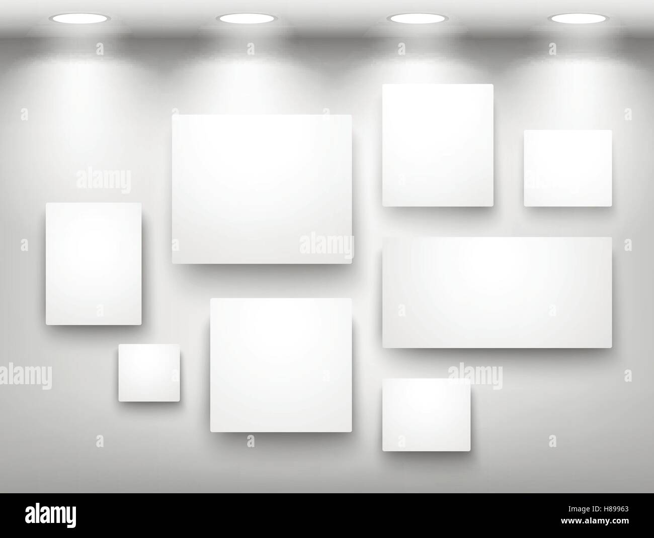 Gallery Interior with empty frames on wall Stock Vector Image & Art - Alamy