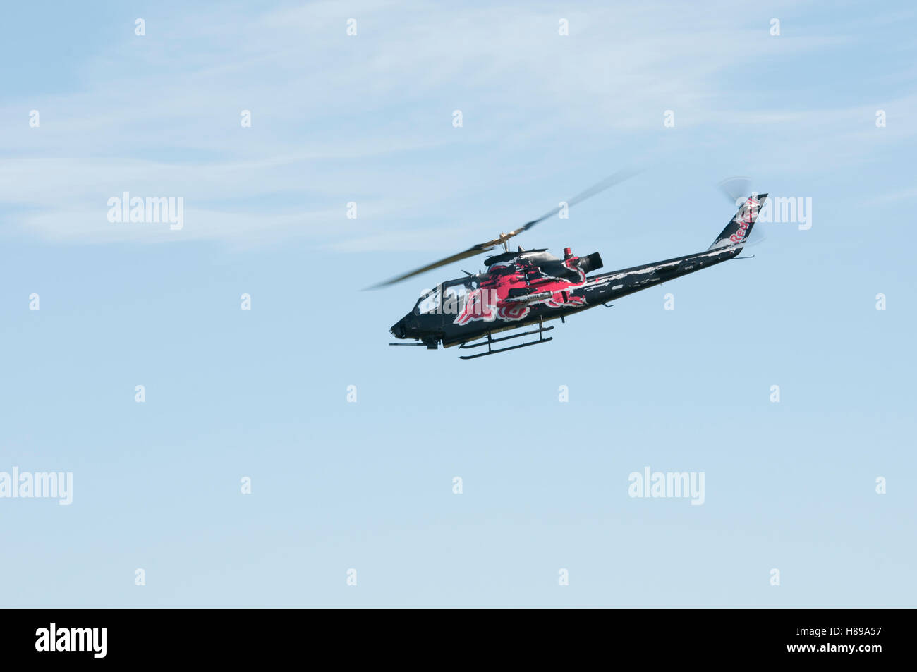 Maribor, Slovenia - April 16, 2016: Red Bull helicopters as part of ...
