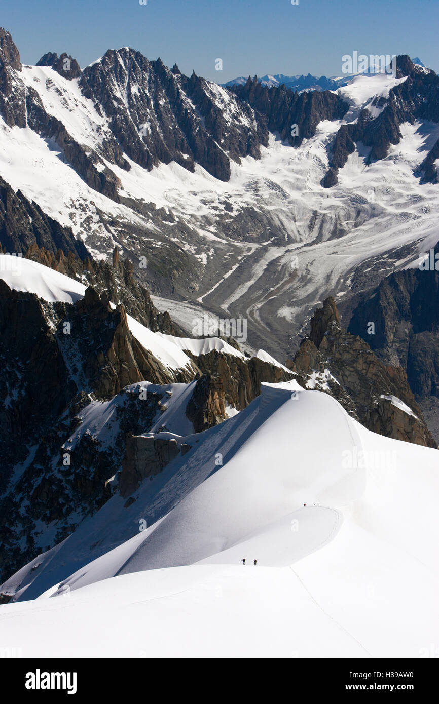Mountaineers in landscape, Chamonix, France Stock Photo - Alamy