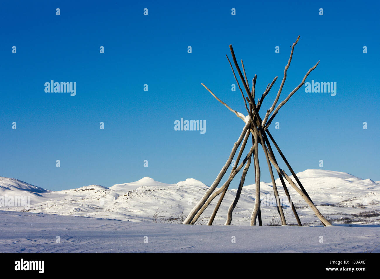 Traditional sami tent called a kota, Abisko, Sweden Stock Photo - Alamy