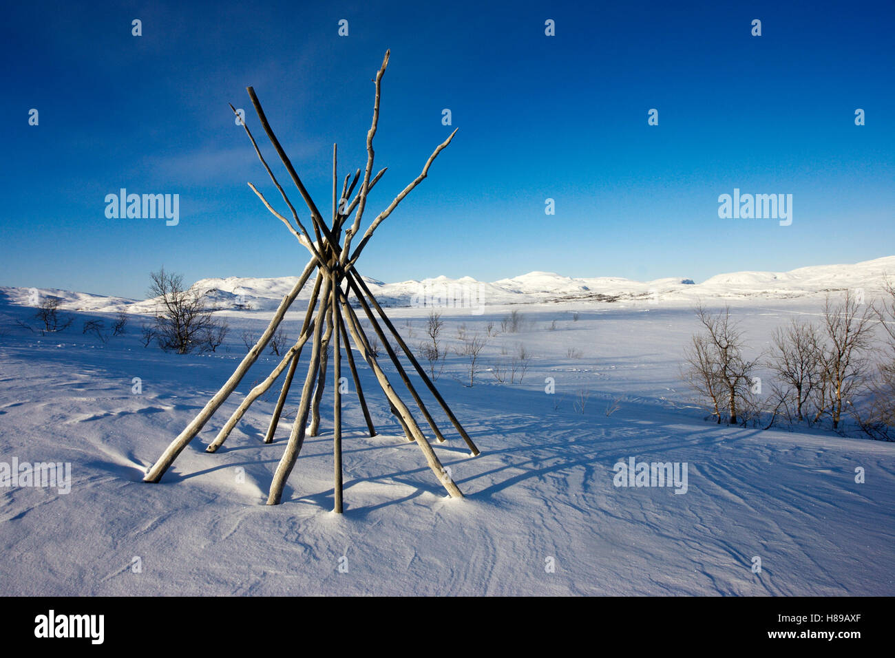 Traditional sami tent called a kota, Abisko, Sweden Stock Photo - Alamy
