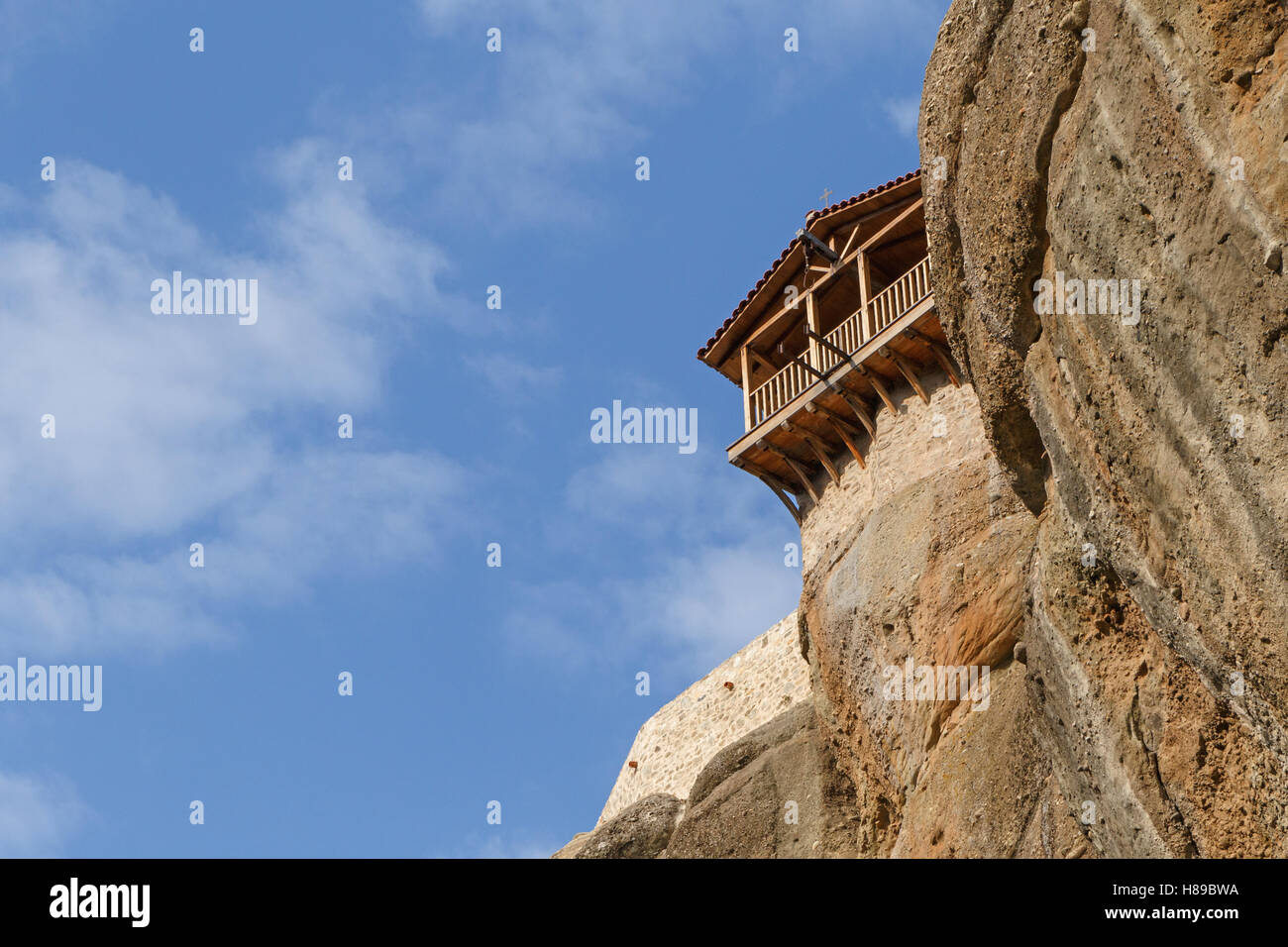 balcony of monastery in Meteora, Greece Stock Photo - Alamy