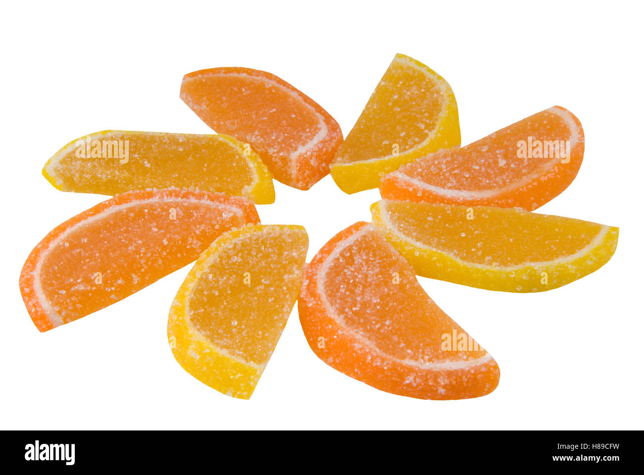 East sweets . Bicoloured ( red , yellow , white ) sweets in the form of ...