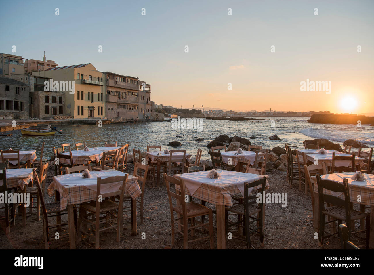 Greece, Crete, Chania, Tabakaria district (Tanneries), Restaurant ...