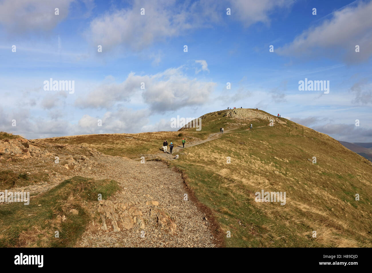 Walkers on Cat Bells in Cumbria England UK Stock Photo - Alamy