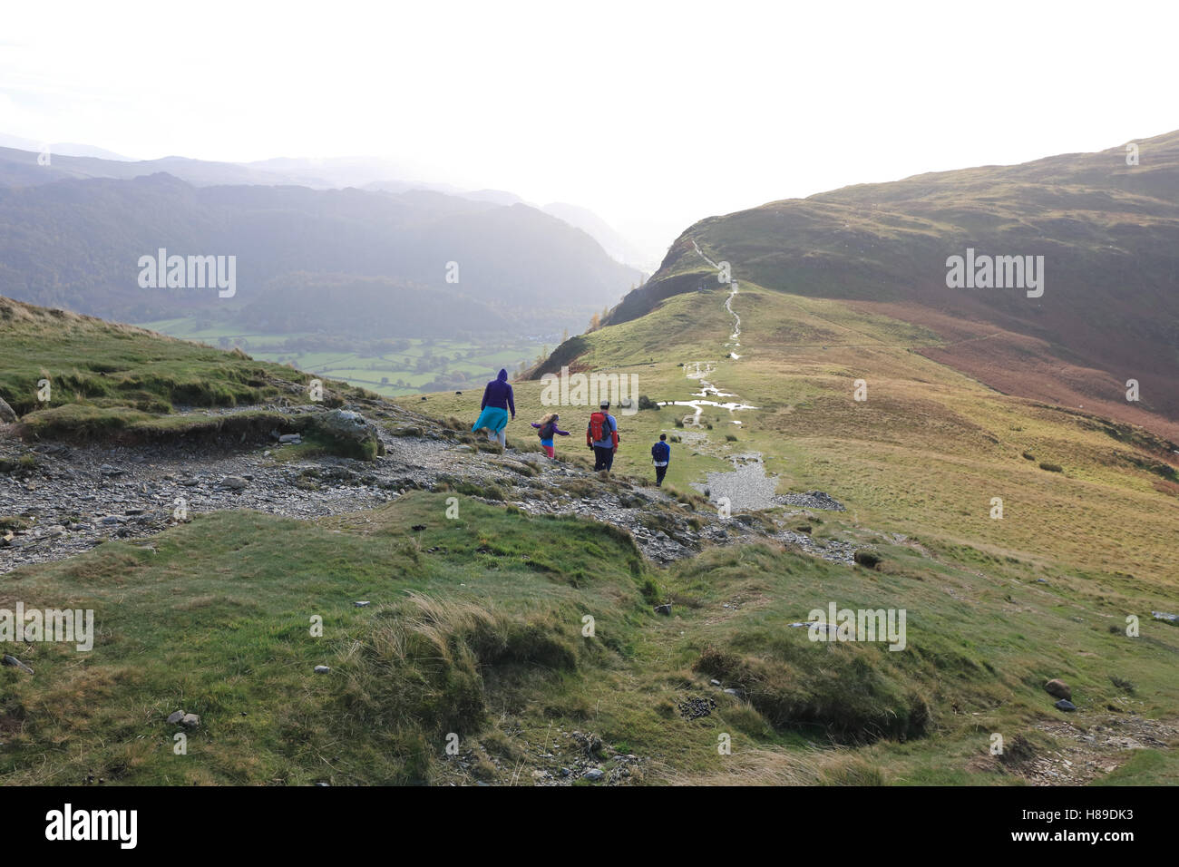 Walkers on Cat Bells in Cumbria England UK Stock Photo - Alamy