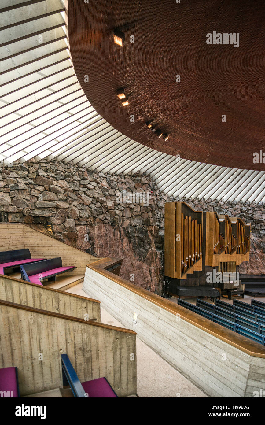 Temppeliaukio rock church famous modern architecture landmark interior ...