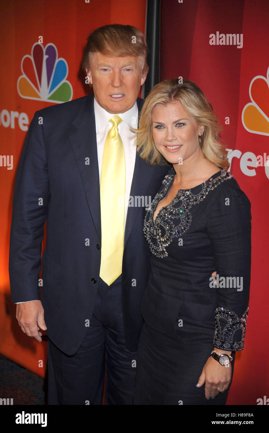 Donald Trump and Alison Sweeney at the 2010 NBC Upfront presentation at ...