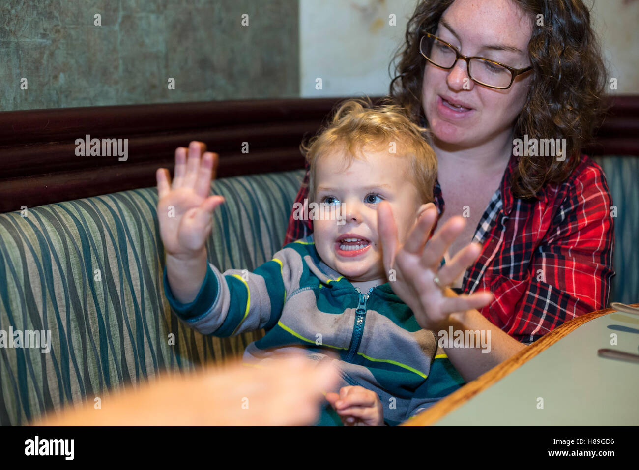 Detroit, Michigan - Mariel Hjermstad with her two-year-old son, Adam ...