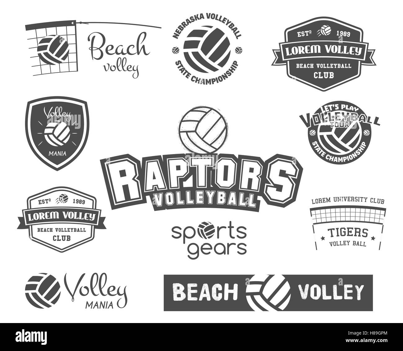 Volleyball labels, badges, logo and icons set. Sports insignias. Best ...
