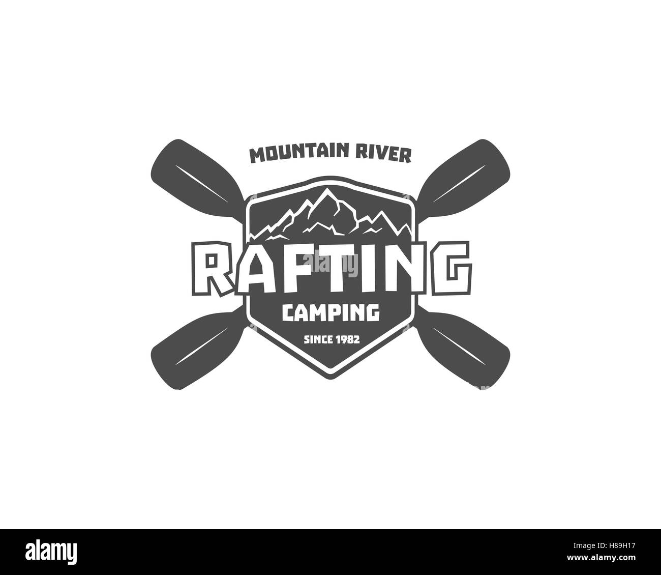 Vintage rafting, kayaking, canoeing camp logo, labels and badges ...