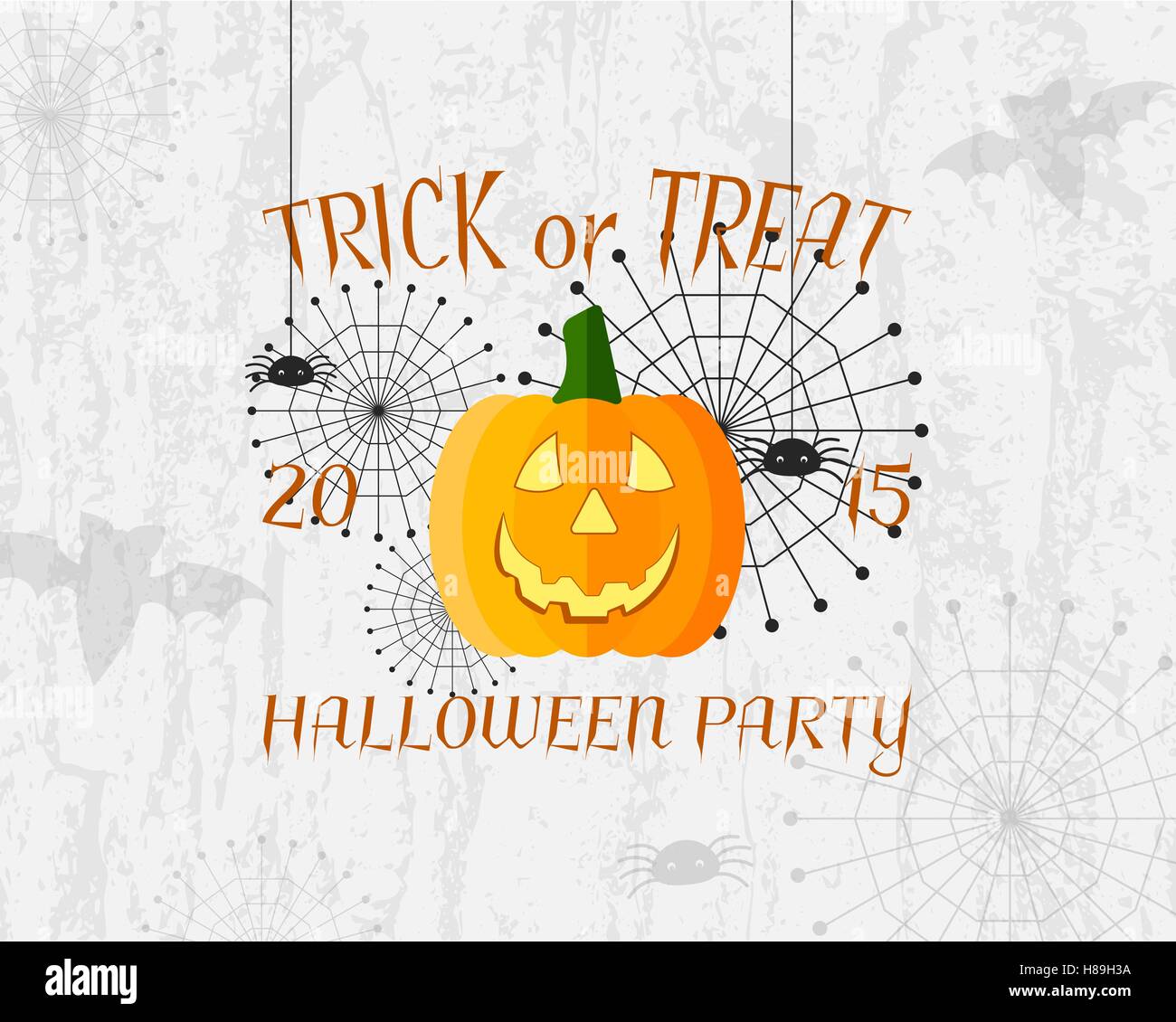 Trick or Treat banner. Happy Halloween Poster. With spider, spiderweb ...