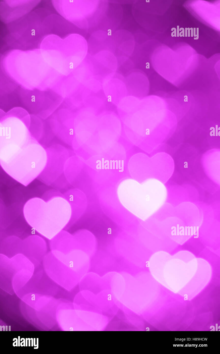 magenta heart bokeh background photo, abstract holiday backdrop Stock ...