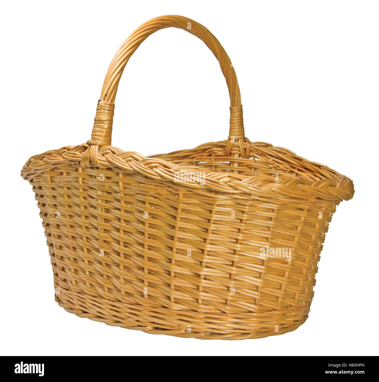 Splint Willow Wicker Basket, Isolated Macro Closeup Stock Photo - Alamy