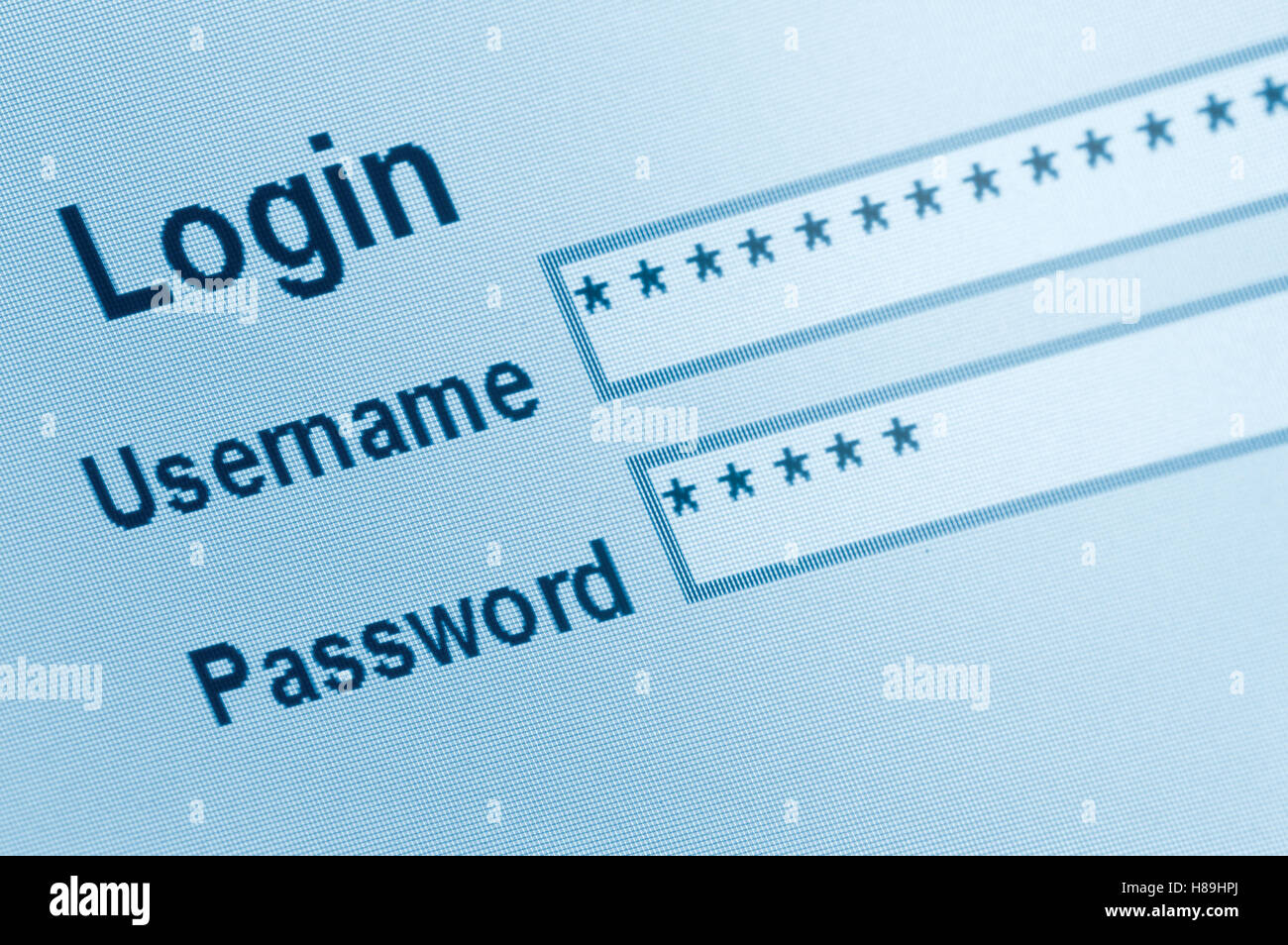 Login screen capture, medium blue website logon screenshot, www online ...