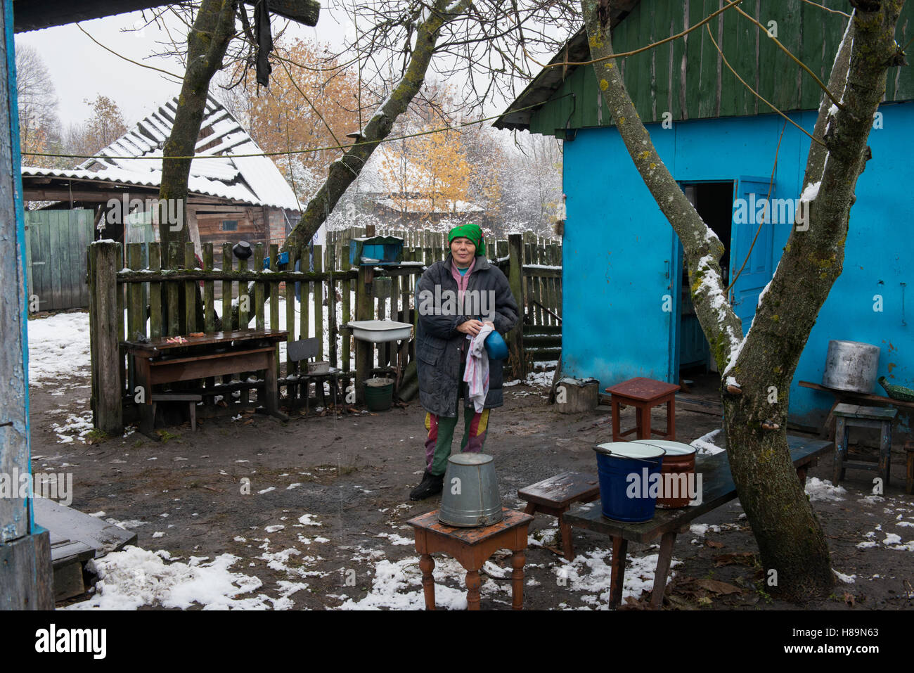 A self-settler who returned after the Chernobyl disaster at her farm in ...