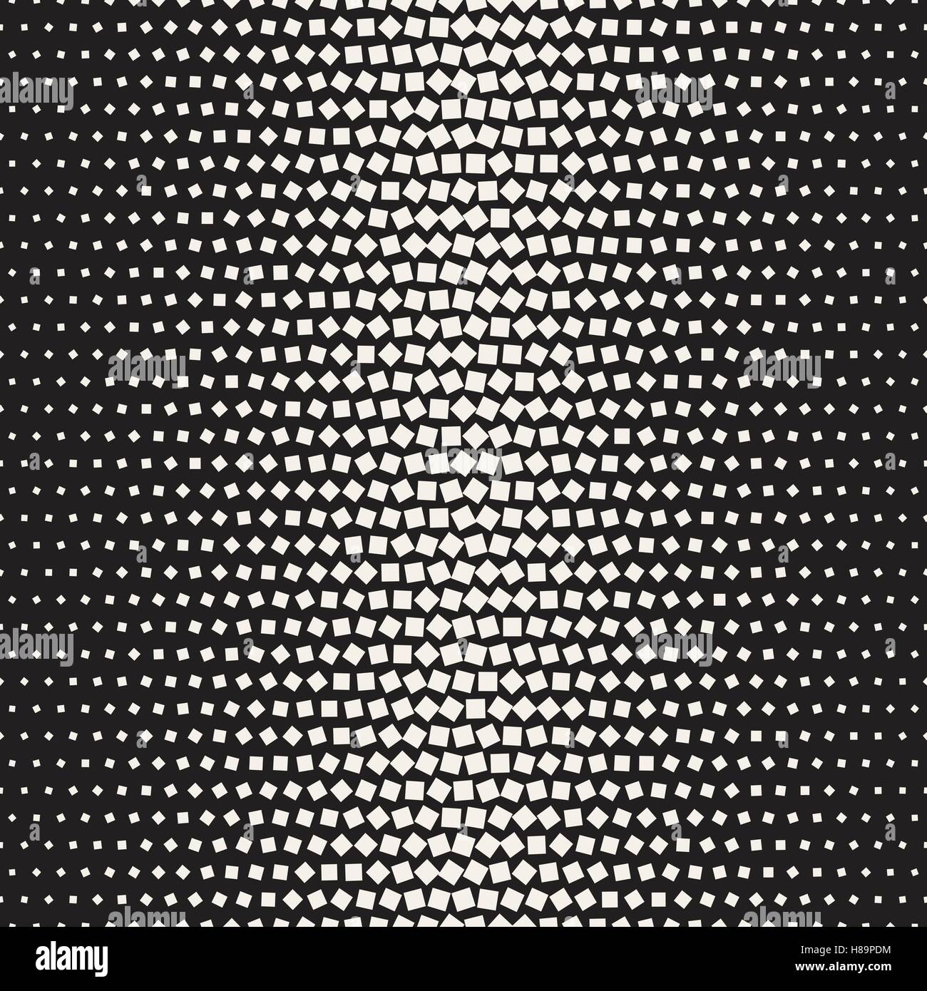 Vector Seamless Black and White Halftone Random Squares Pattern ...