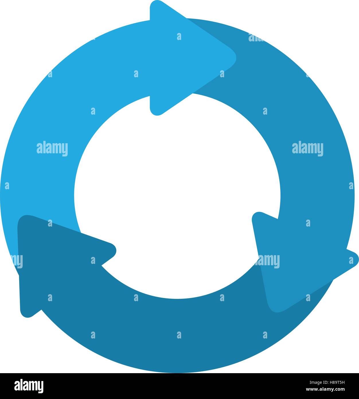 blue arrows in circle shape icon over white background. vector ...