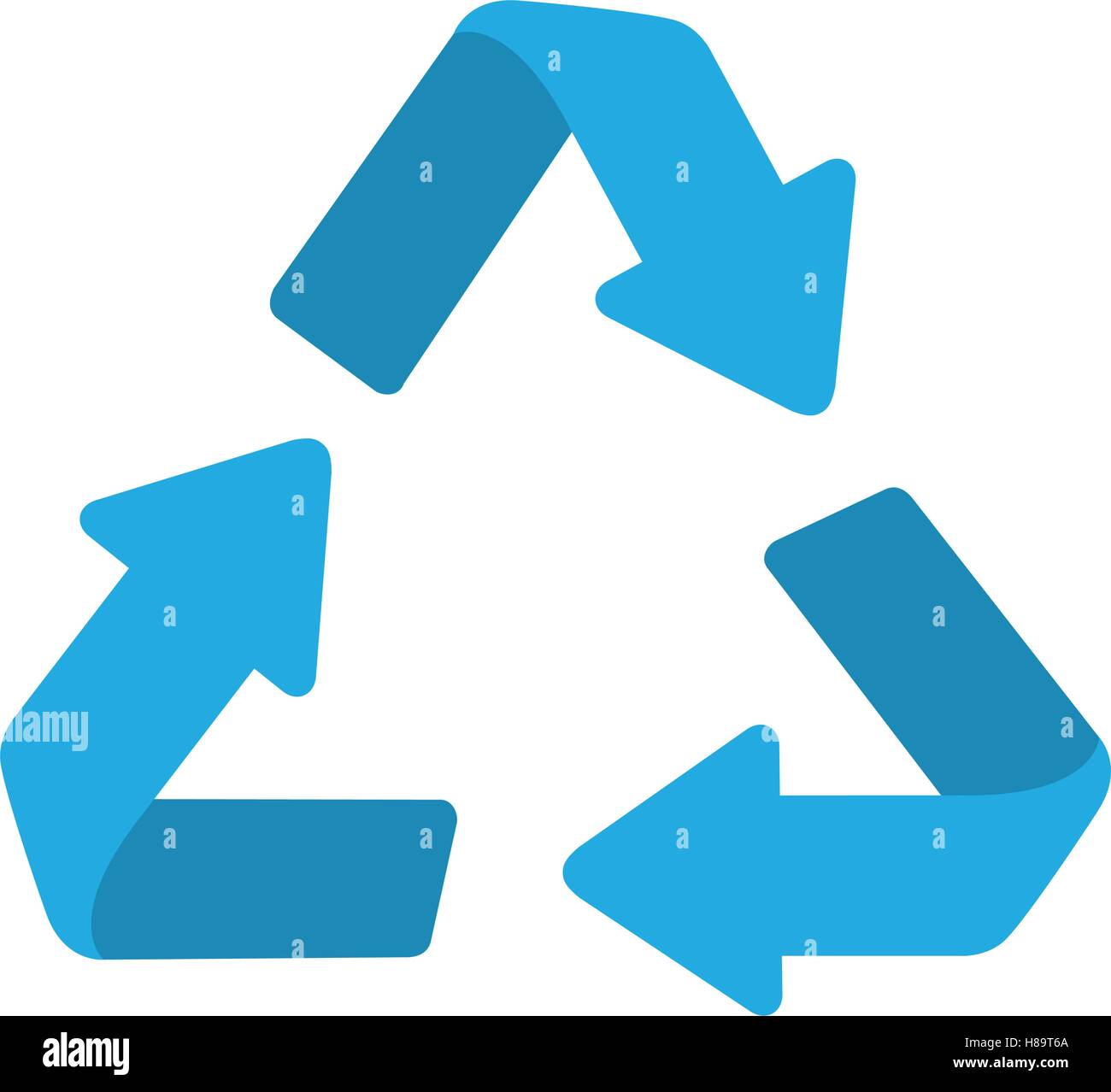blue recycle arrows sign over white background. vector illustration ...