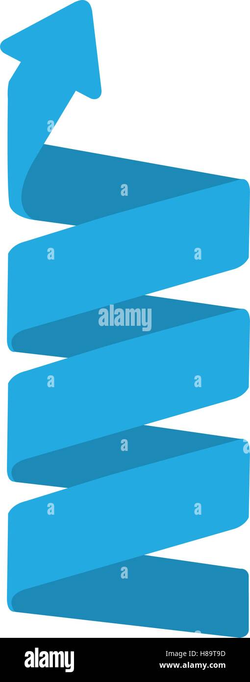 blue arrow in spiral shape icon over white background. vector ...