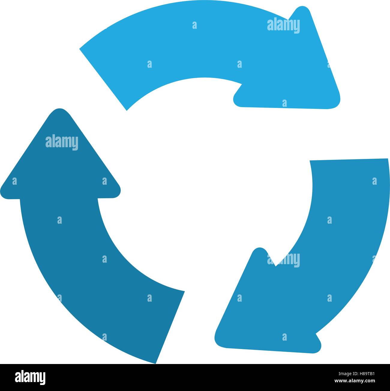 blue recycle arrows sign over white background. vector illustration ...