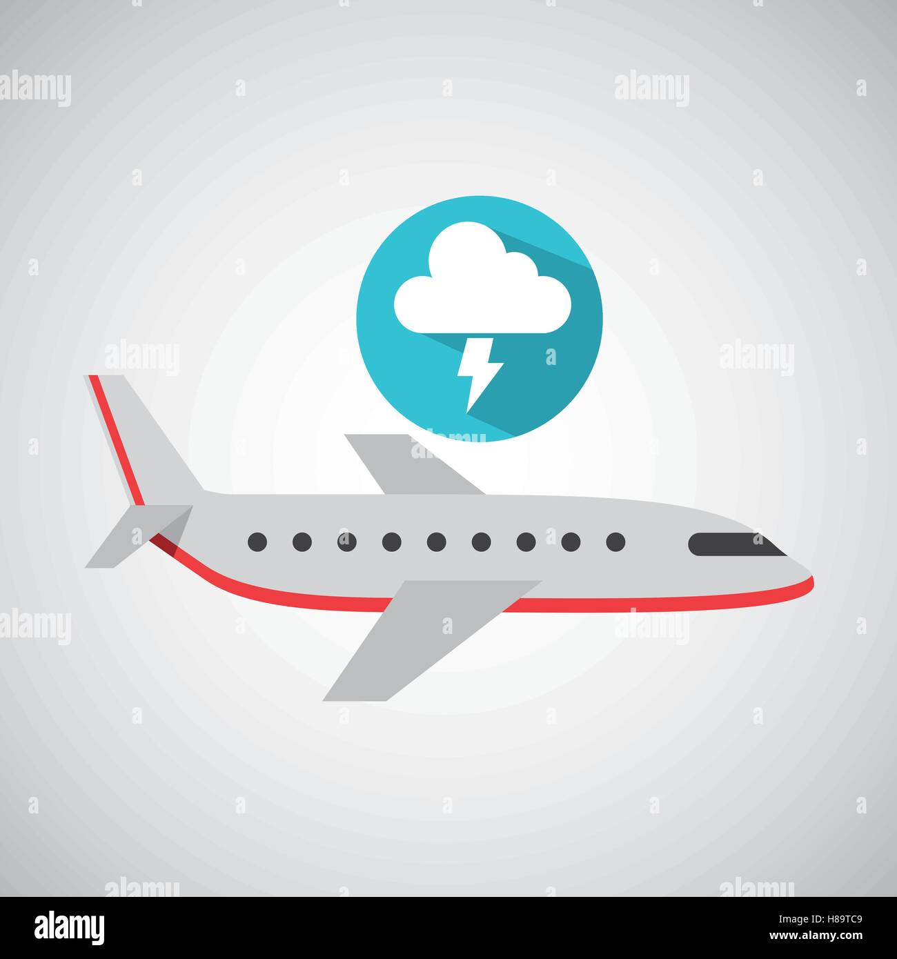 plane travel. weather forecast lightning cloud icon vector illustration ...