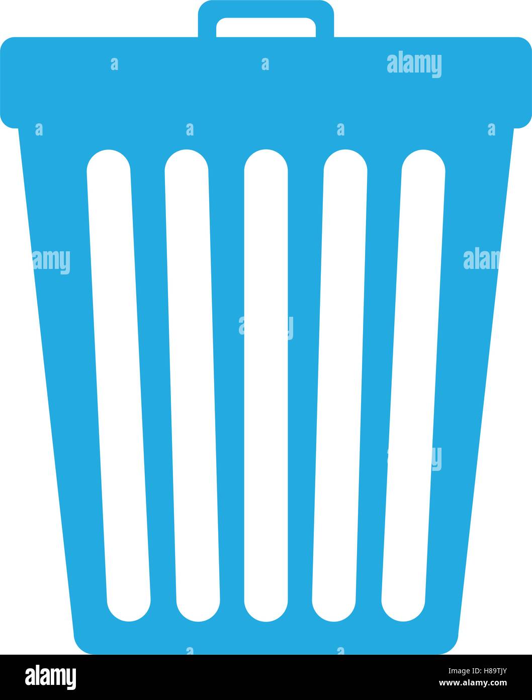 blue trash can icon over white background. recycle design. vector ...