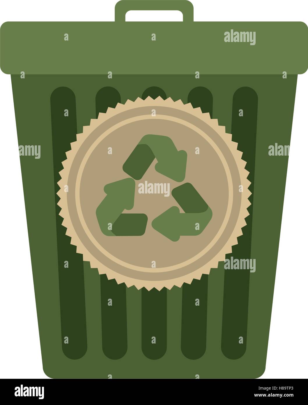 trash can with recycle arrows sign over white background. vector ...
