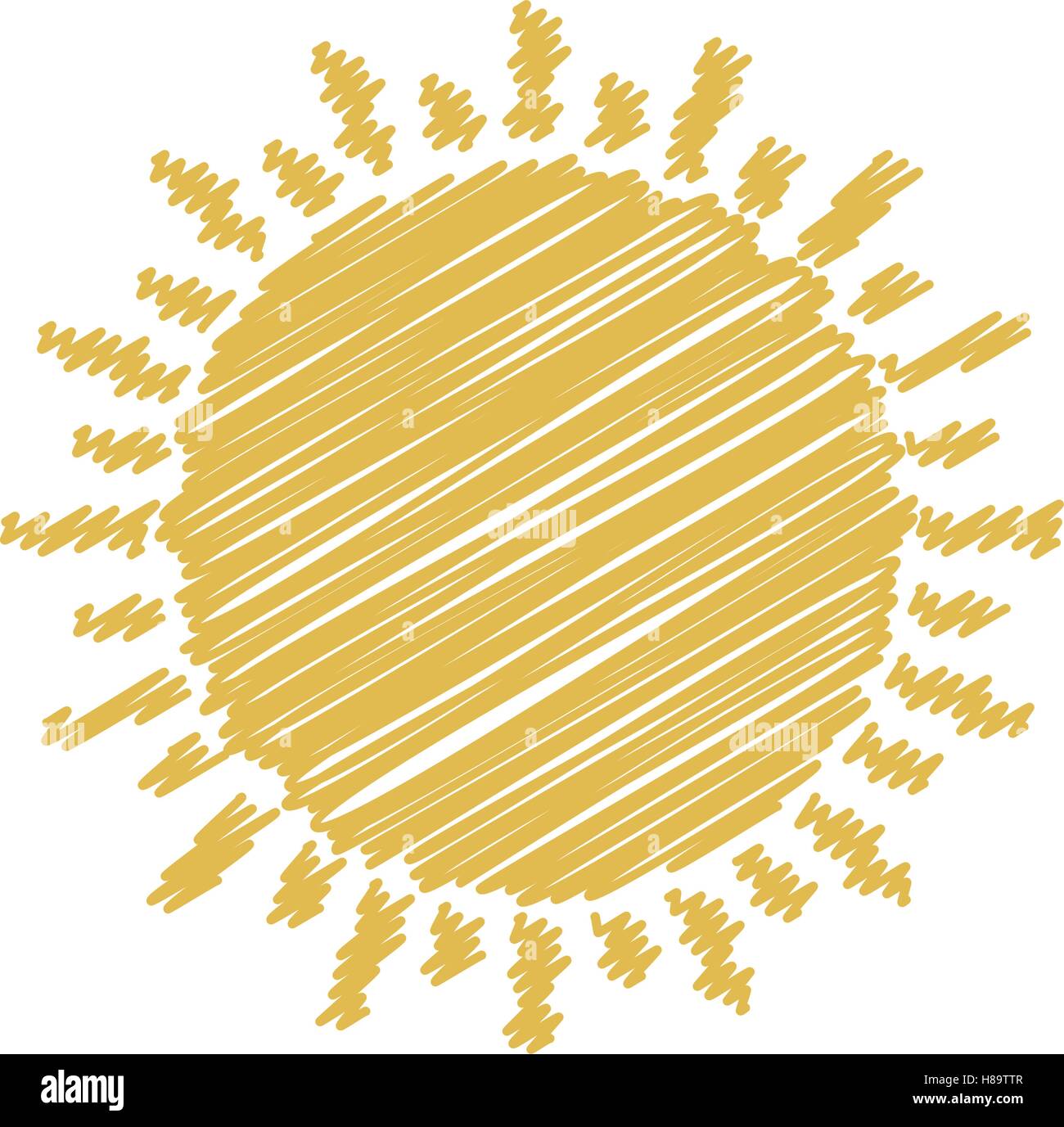 yellow sun icon over white background. sketch and draw design. vector ...