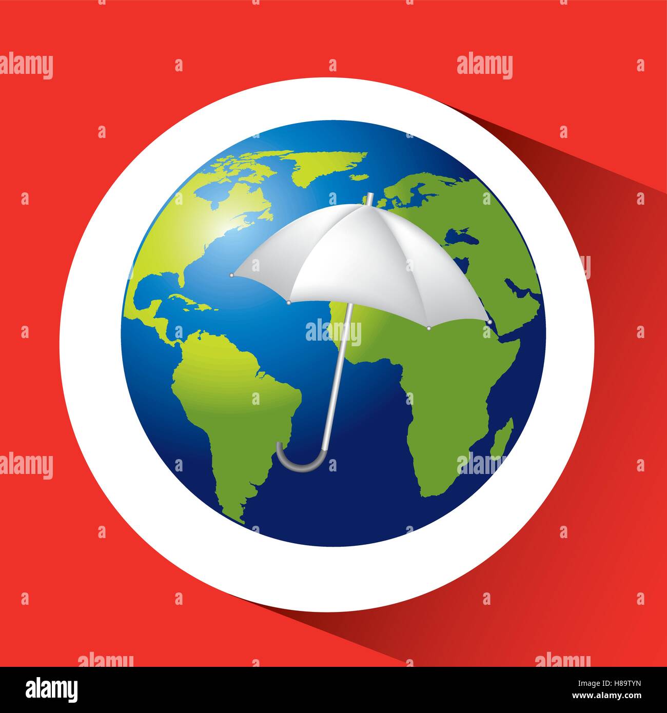 map with icon umbrella weather graphic vector illustration eps 10 Stock ...