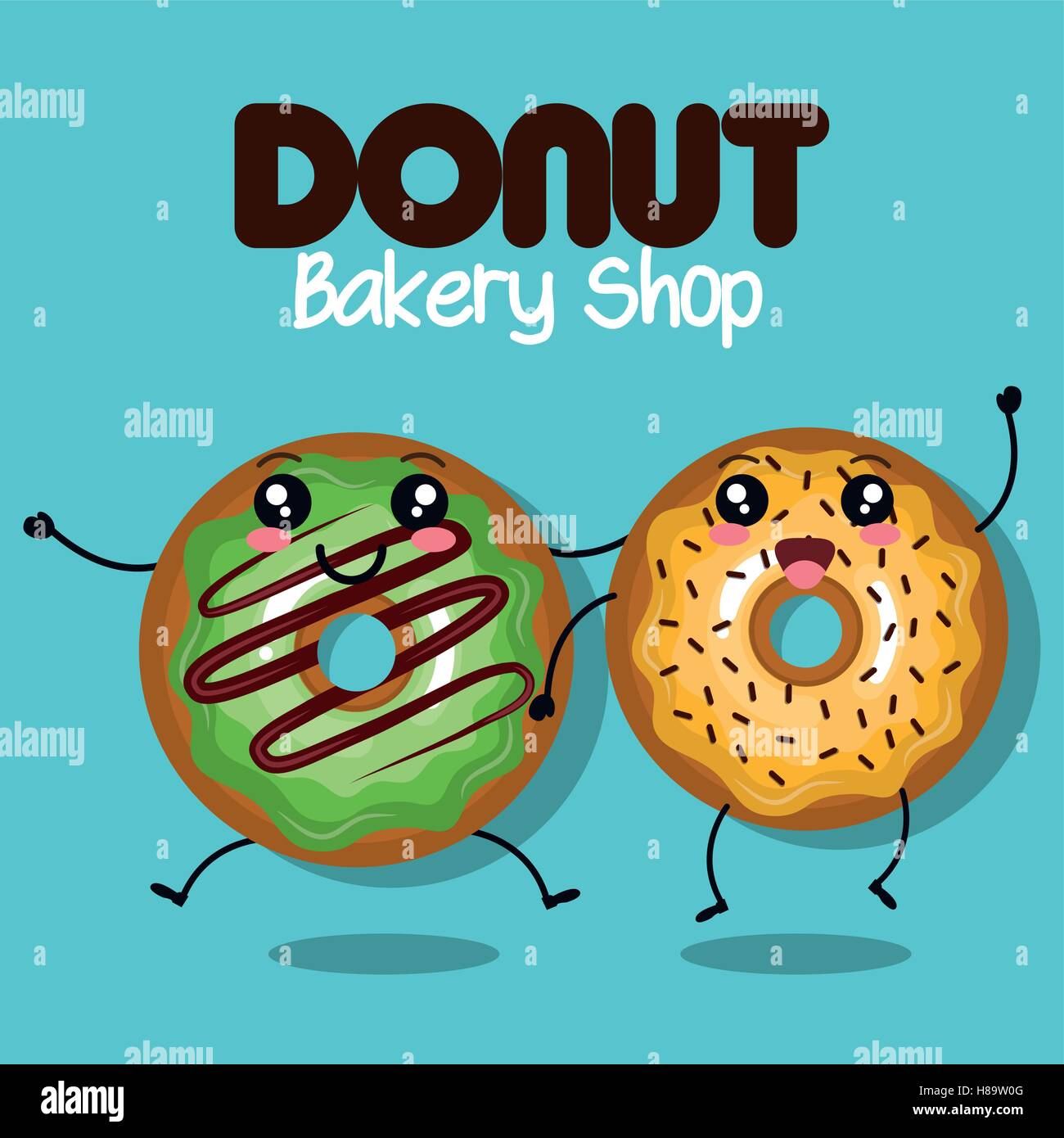 delicious donut comic character vector illustration design Stock Vector ...
