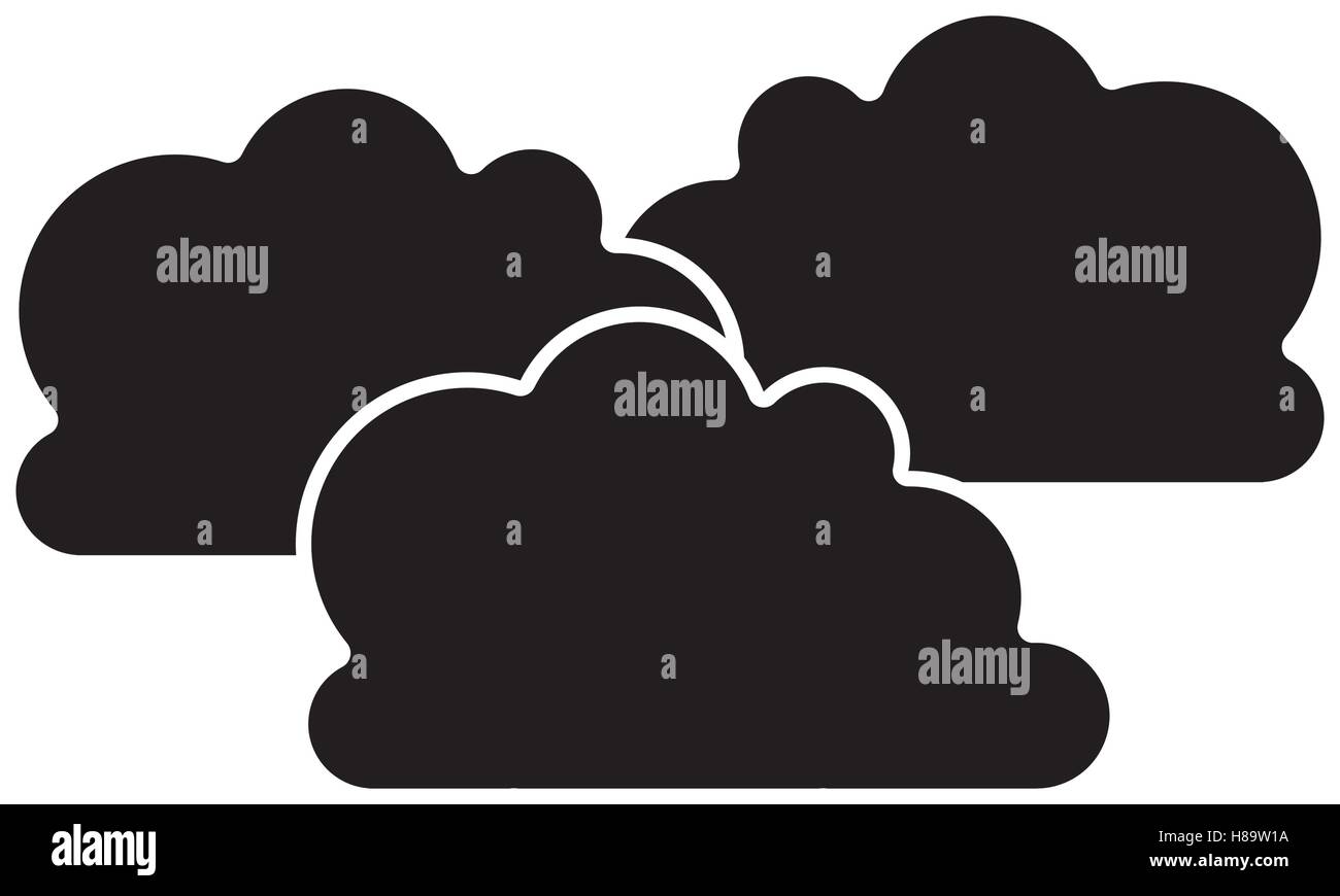 silhouette of cloud shape icon over white background. vector ...