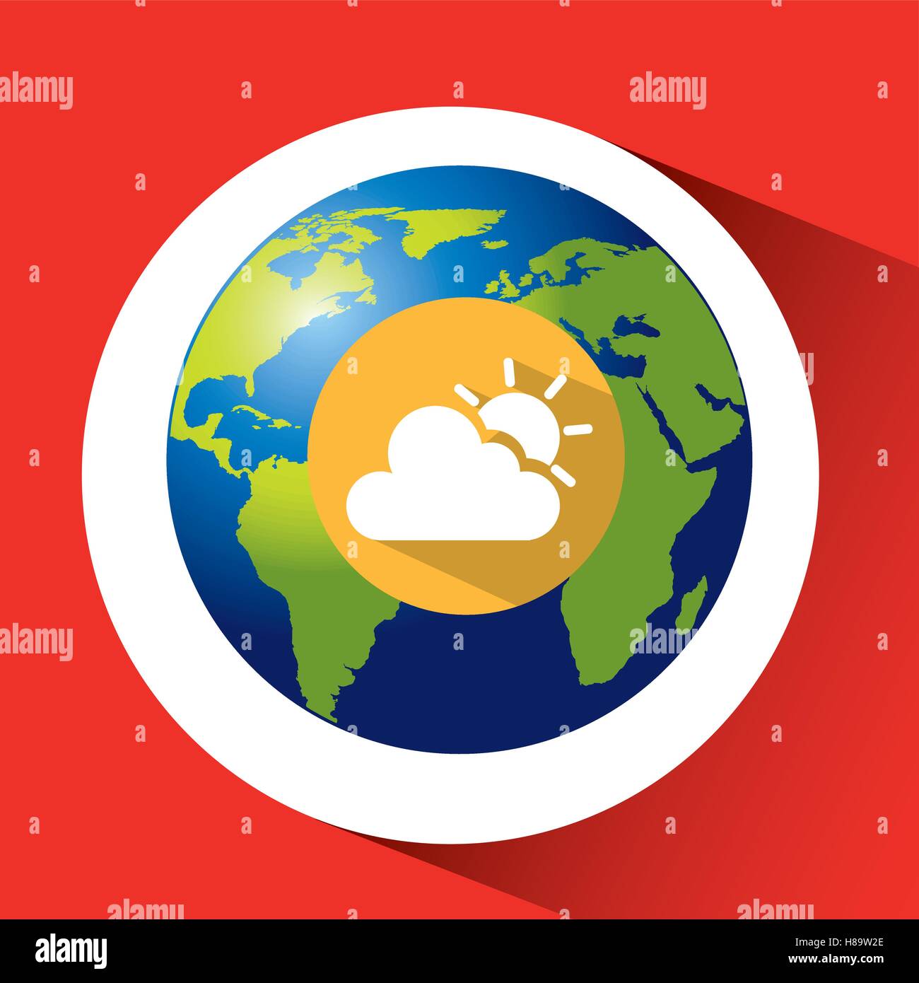 map with icon cloud and sun weather graphic vector illustration eps 10 ...