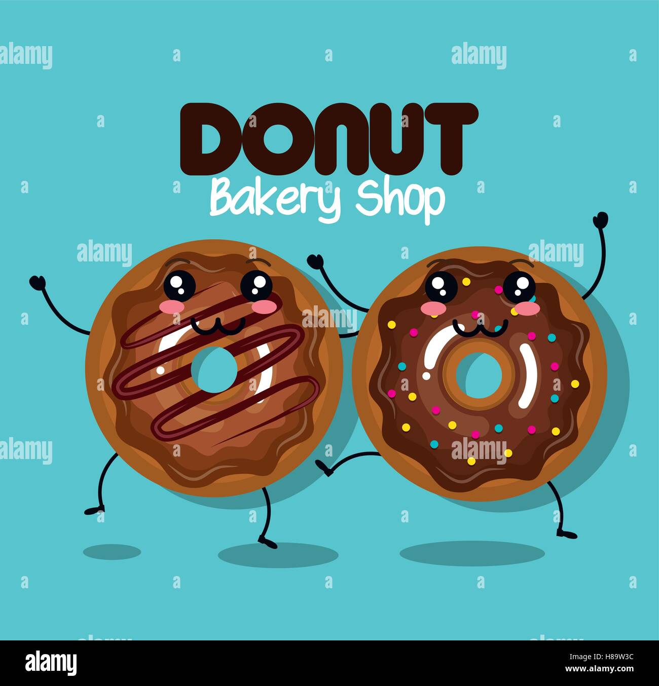 delicious donut comic character vector illustration design Stock Vector ...