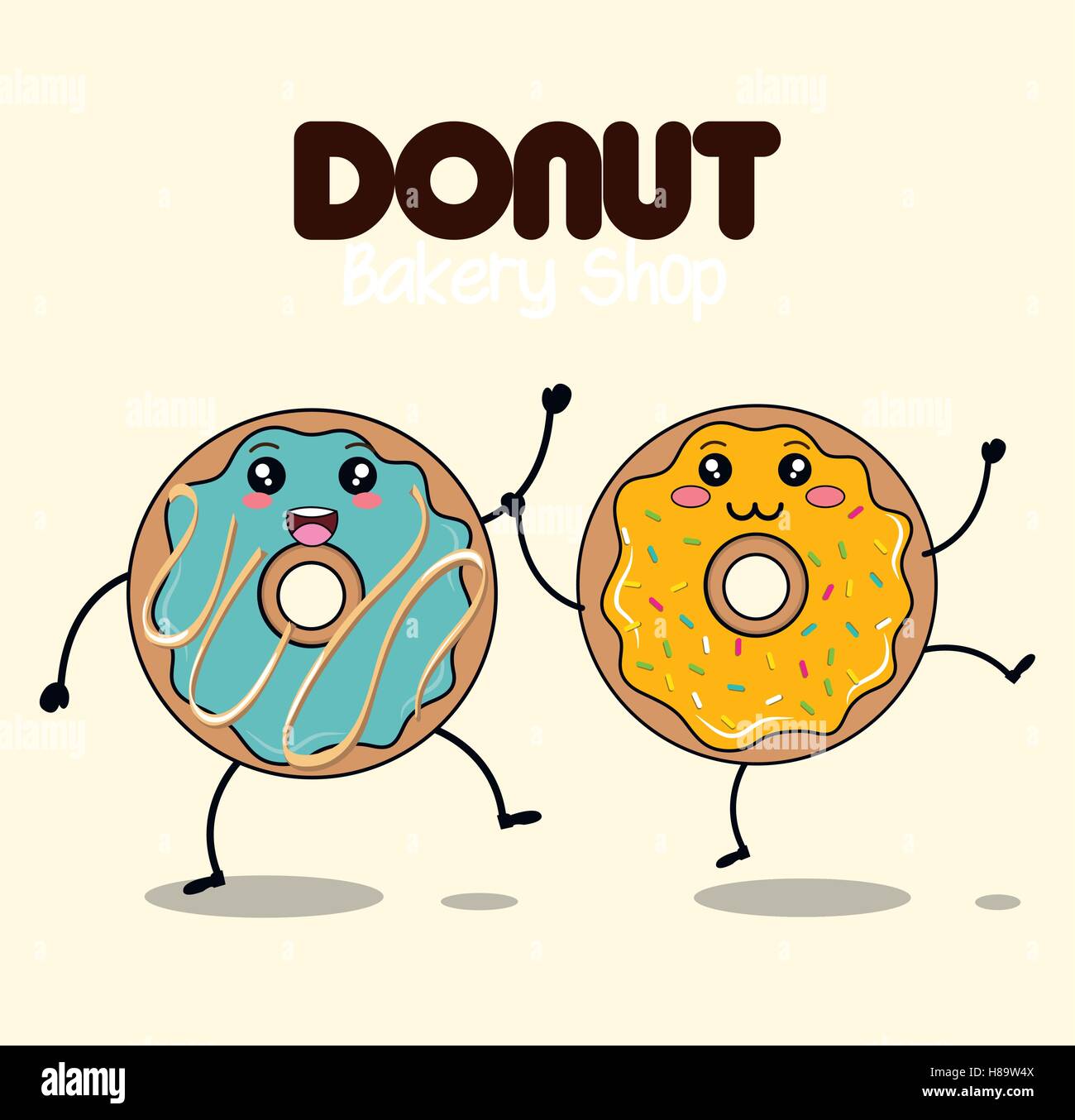 delicious donut comic character vector illustration design Stock Vector ...