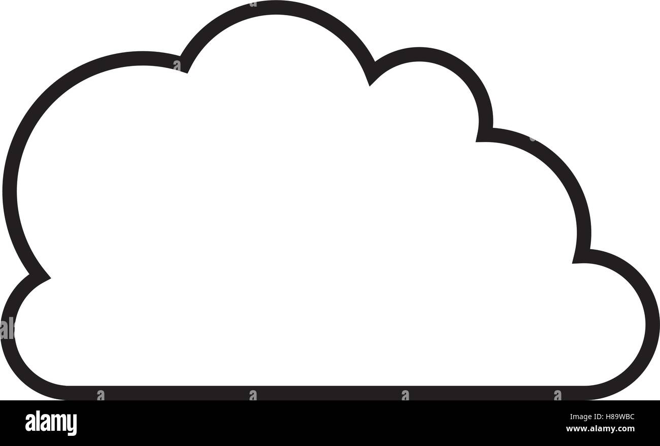 silhouette of cloud shape icon over white background. vector ...