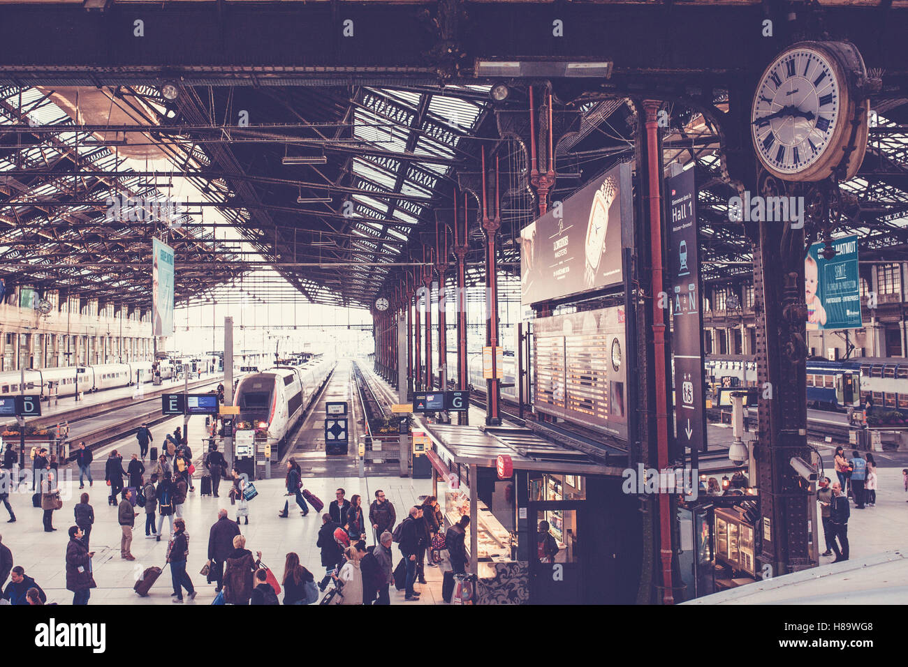 French traditional train Station in Paris, France Stock Photo - Alamy