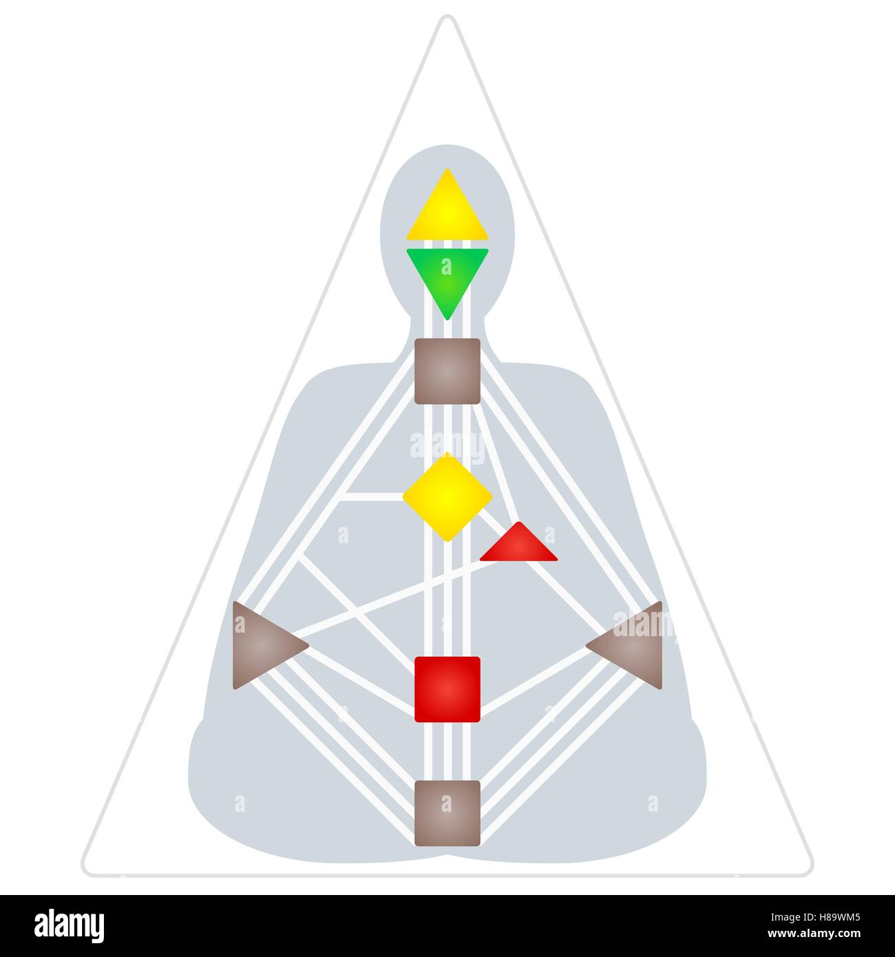 vector flat design colorful human design body graph energy centers ...