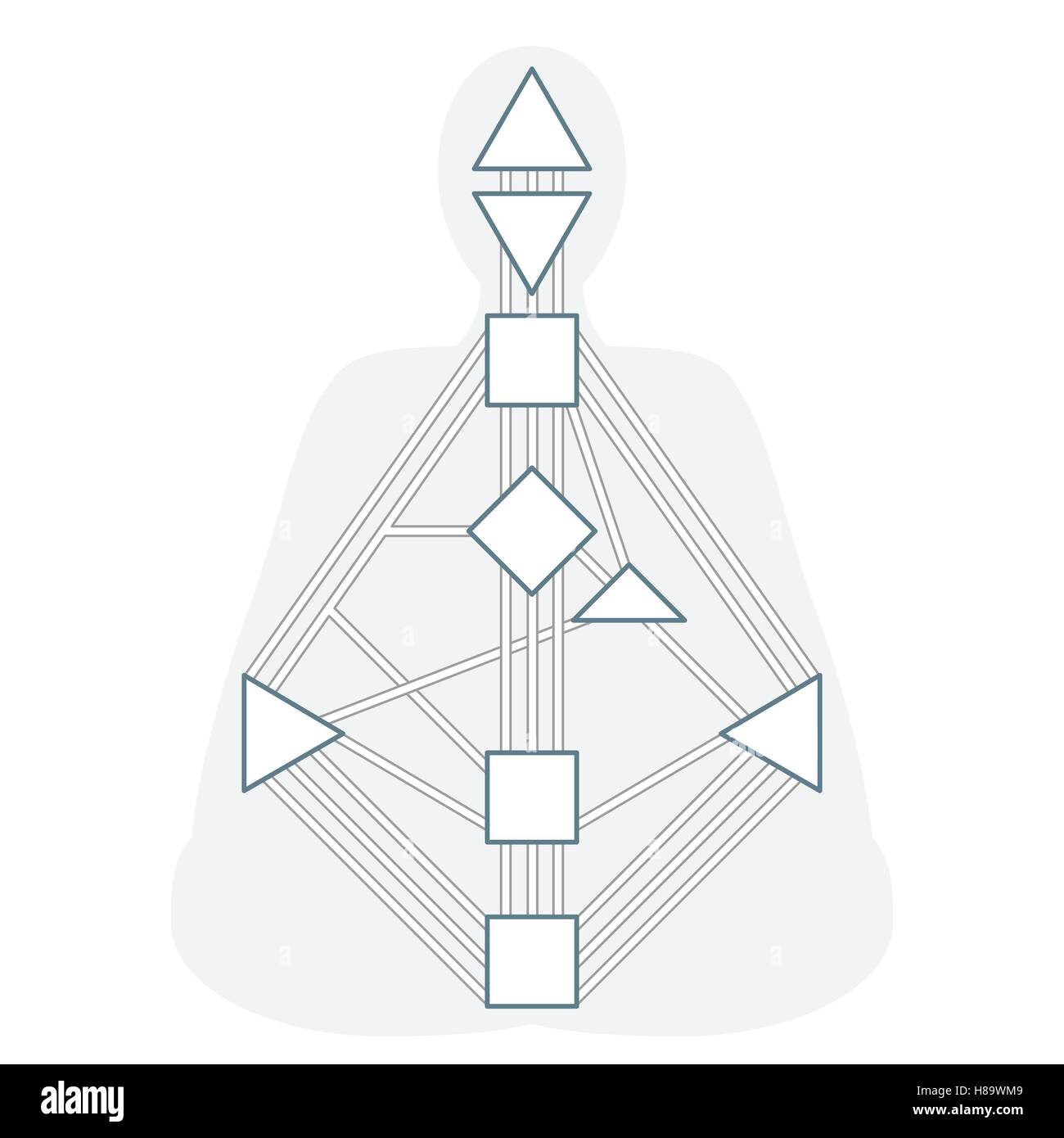 vector outline design monochrome human design body graph energy centers ...