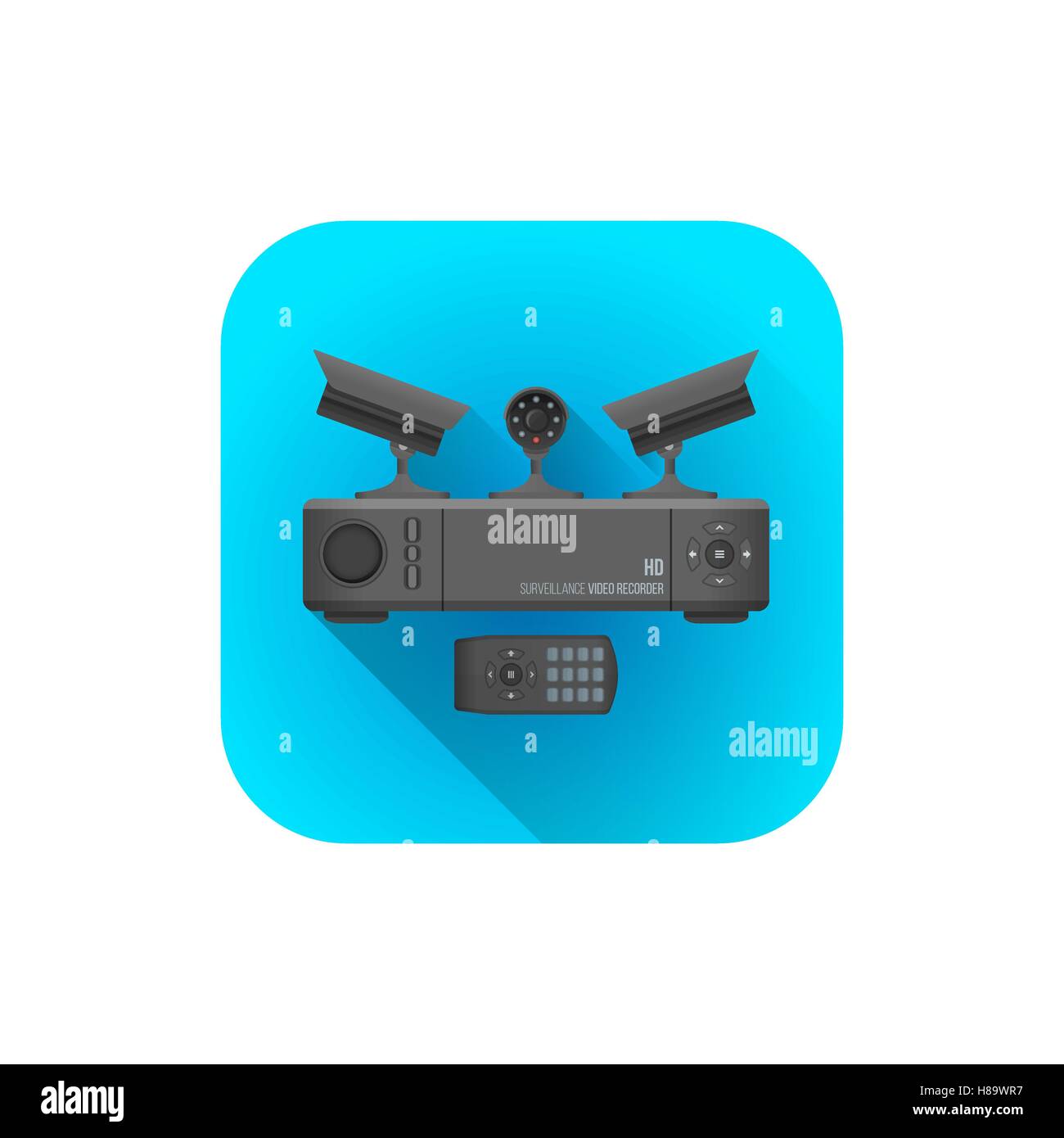 vector flat style colorful design surveillance security cameras digital ...